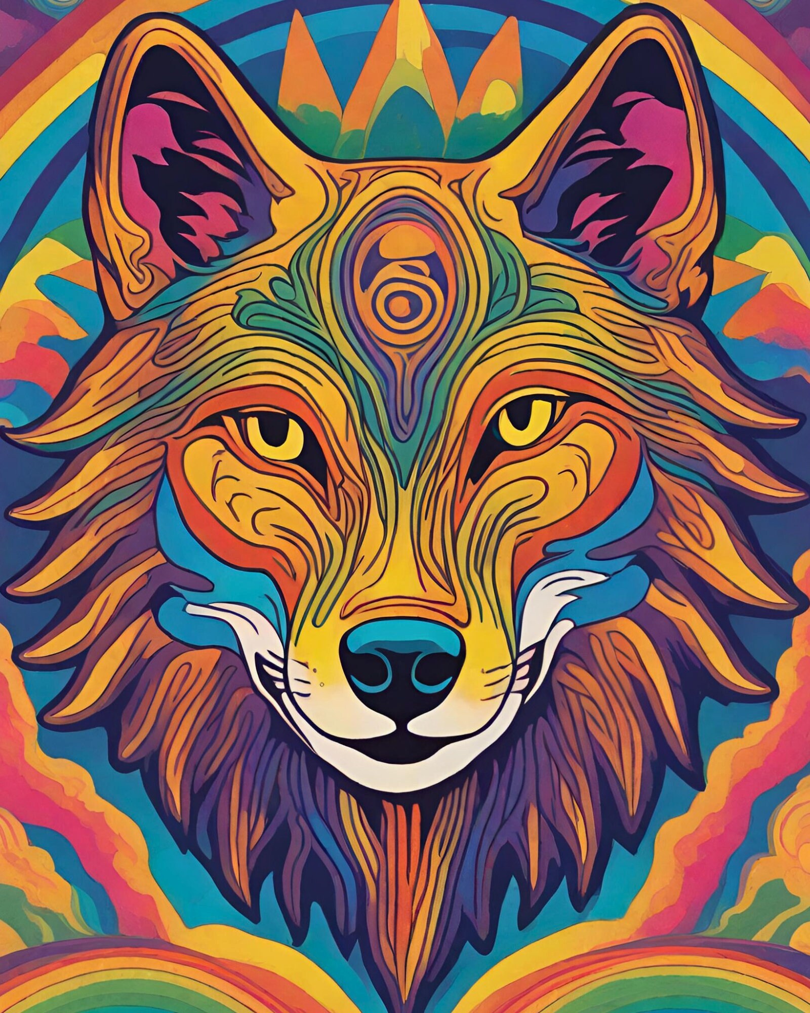 Abstract Animal Portraits Wall Art | Creatures in Color Collection ...
