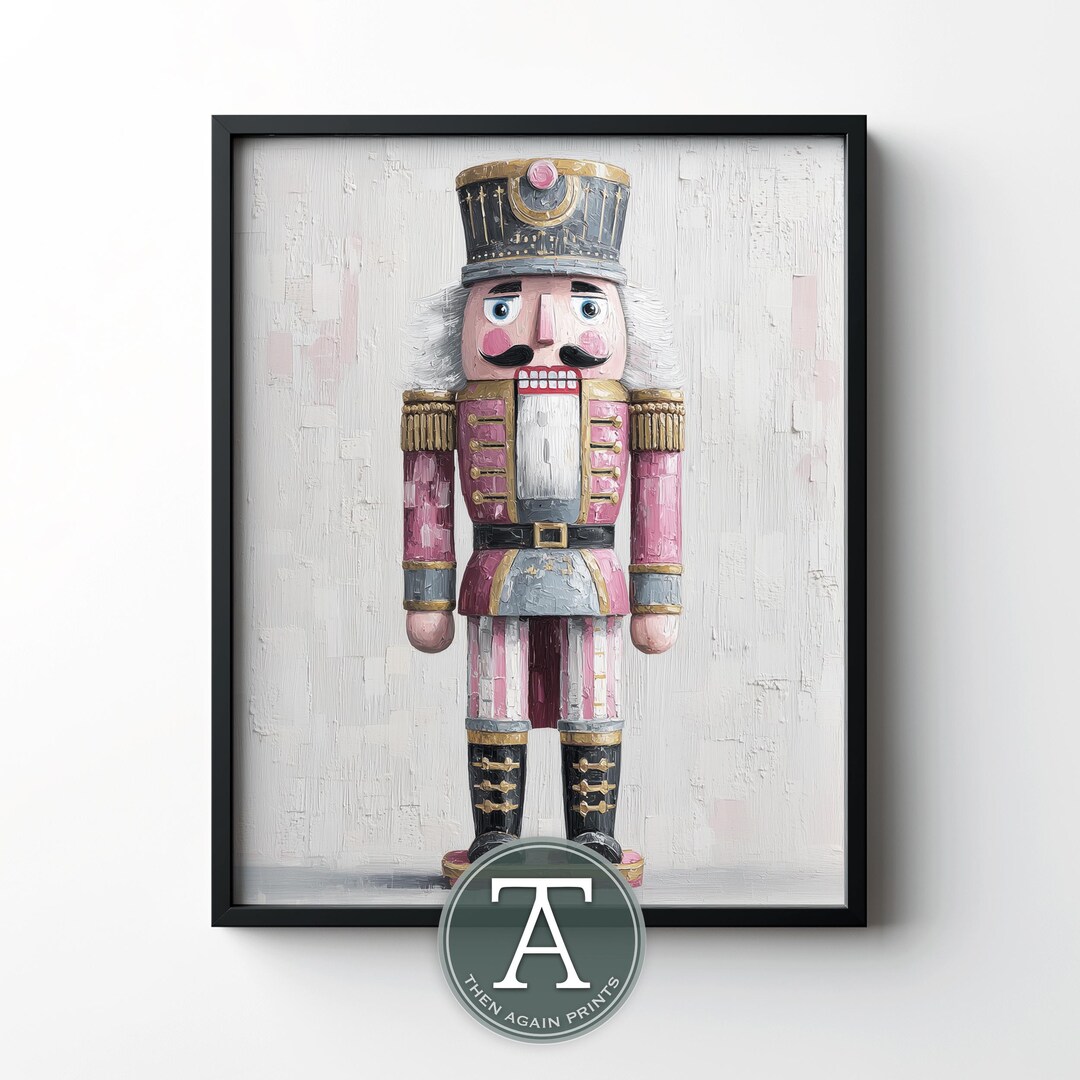 Vintage Nutcracker Soldier Art Print - Rustic Christmas Decor (digital ...