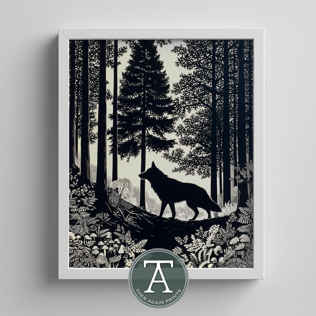 Vintage Wolf Dog Linocut Print: Shepherd Art (digital Download) - Etsy