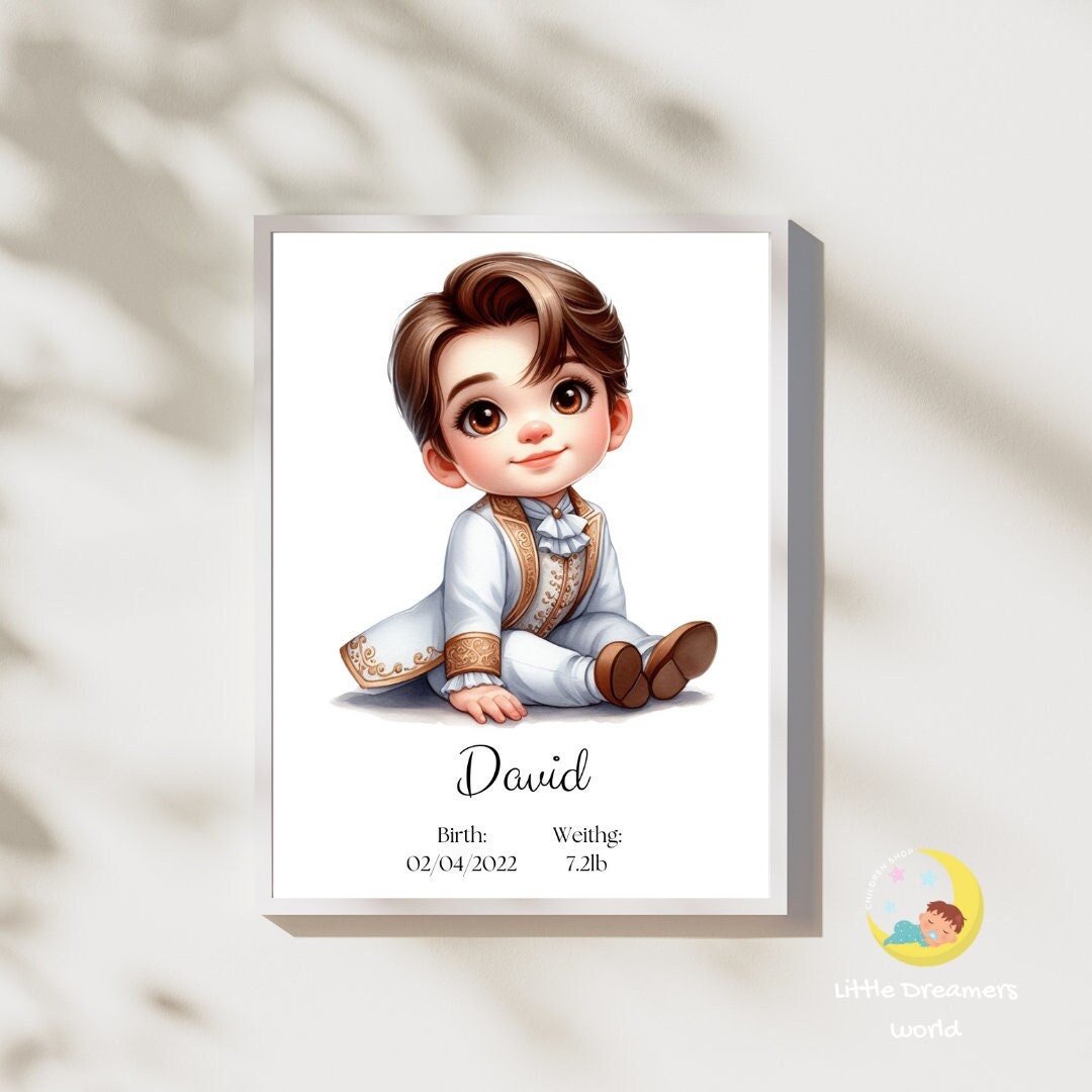 Henry Disney Wall Art, Custom Watercolor Baby Gift, Personalized Kid's ...