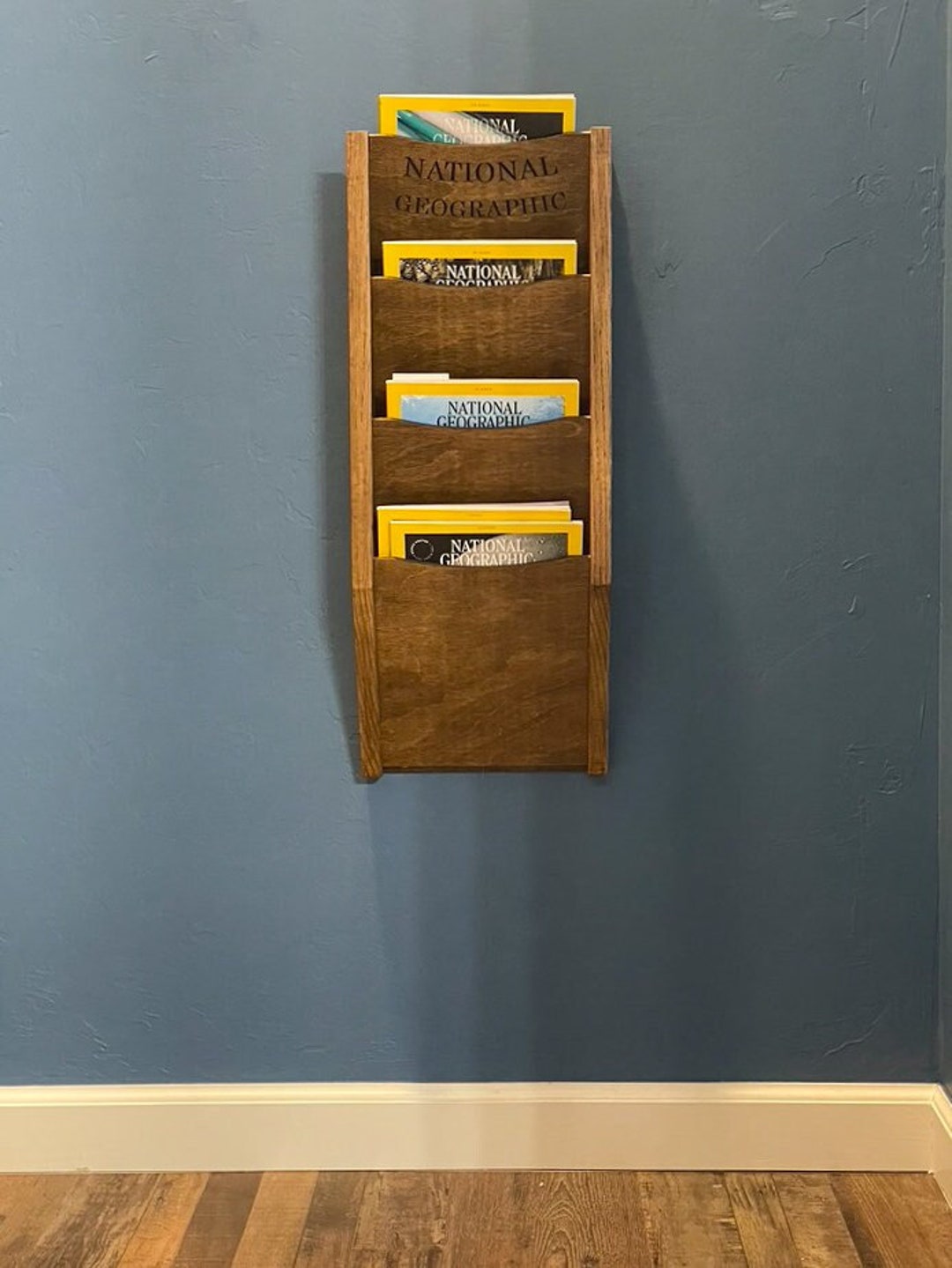 Unique Wood Magazine Rack - Etsy