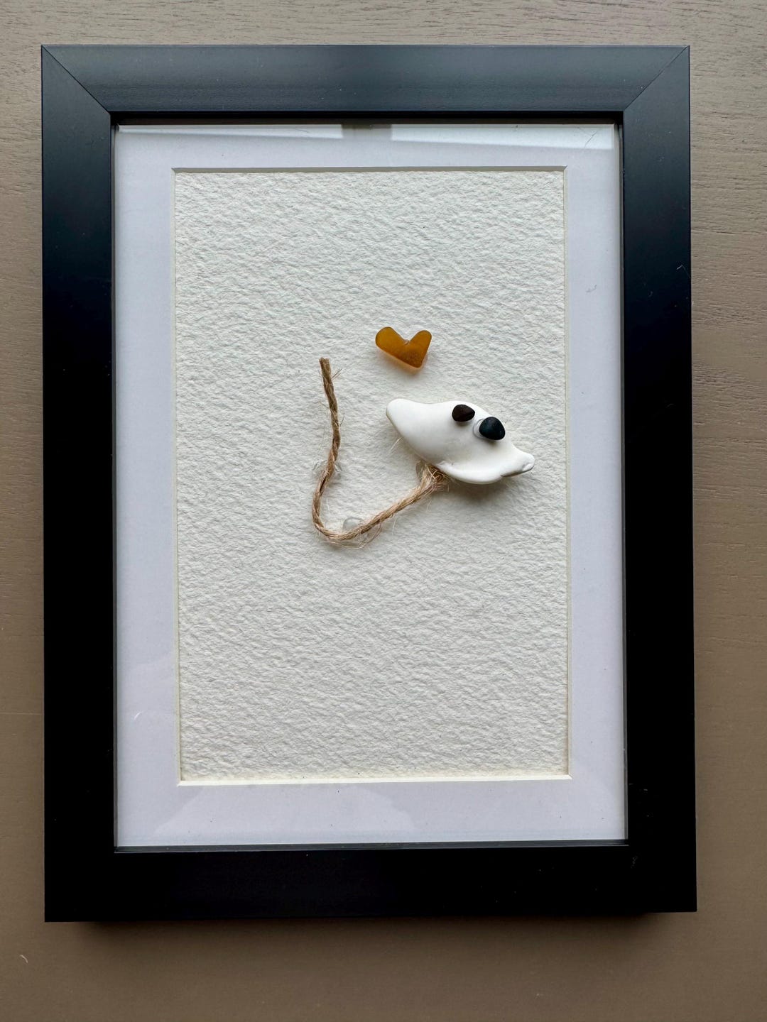 Hand Collected Sea Glass Art - Sting Ray, Drift Wood, Ocean Lovers Gift ...