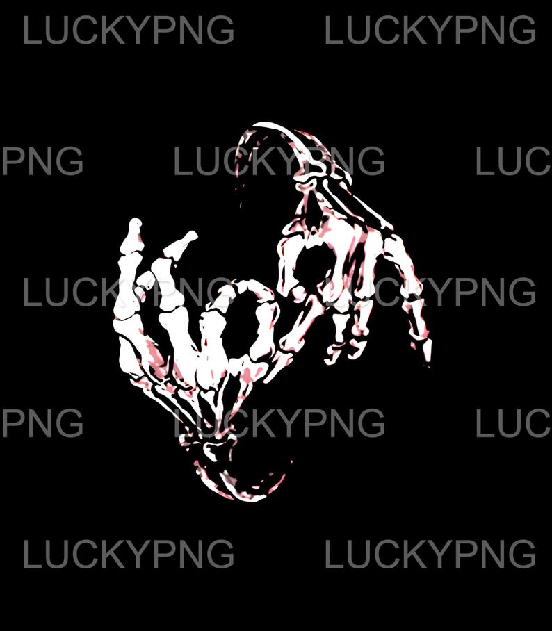 Korn Band Retro Skeleton Hands PNG - Etsy
