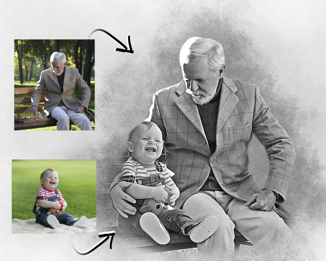 Add Deceased Loved One to Photo, Memorial Gift for Loss of Dad Mom ...