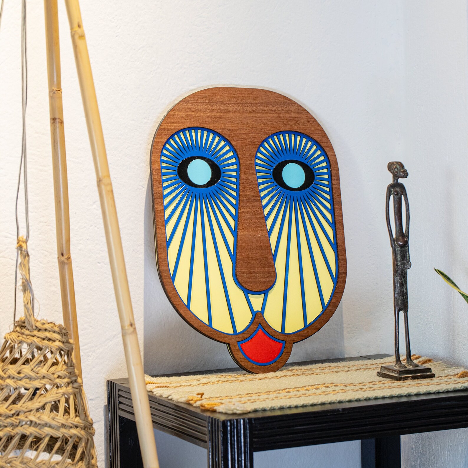 African Inspired Handcrafted Wooden Wall Mask - Ethical Tribal Home ...