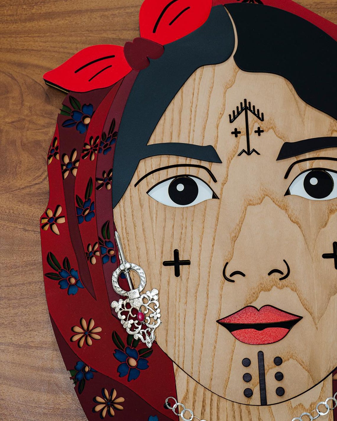 Handmade African Amazigh Berber Woman Wooden Wall Art | Tunisian Boho ...