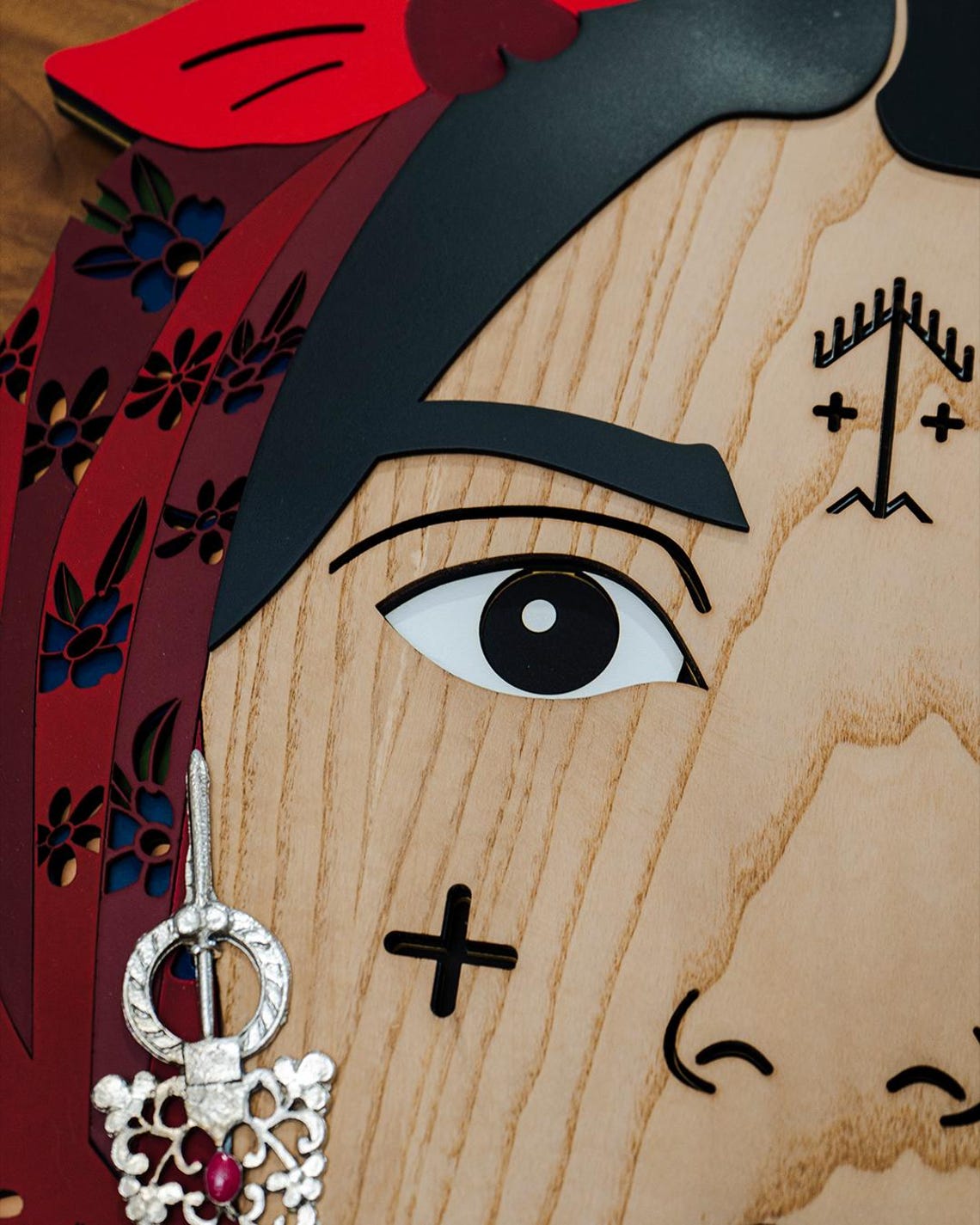 Handmade African Amazigh Berber Woman Wooden Wall Art | Tunisian Boho ...