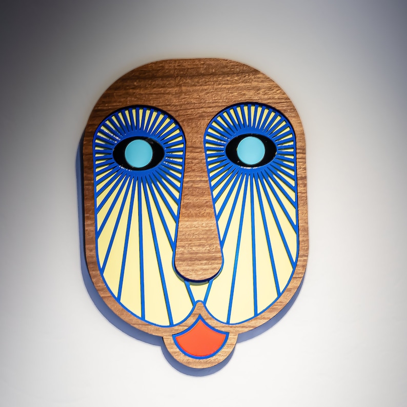 African Inspired Handcrafted Wooden Wall Mask - Ethical Tribal Home ...