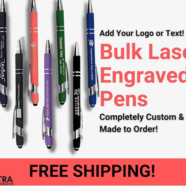 Bulk of Engraved Pens - Etsy