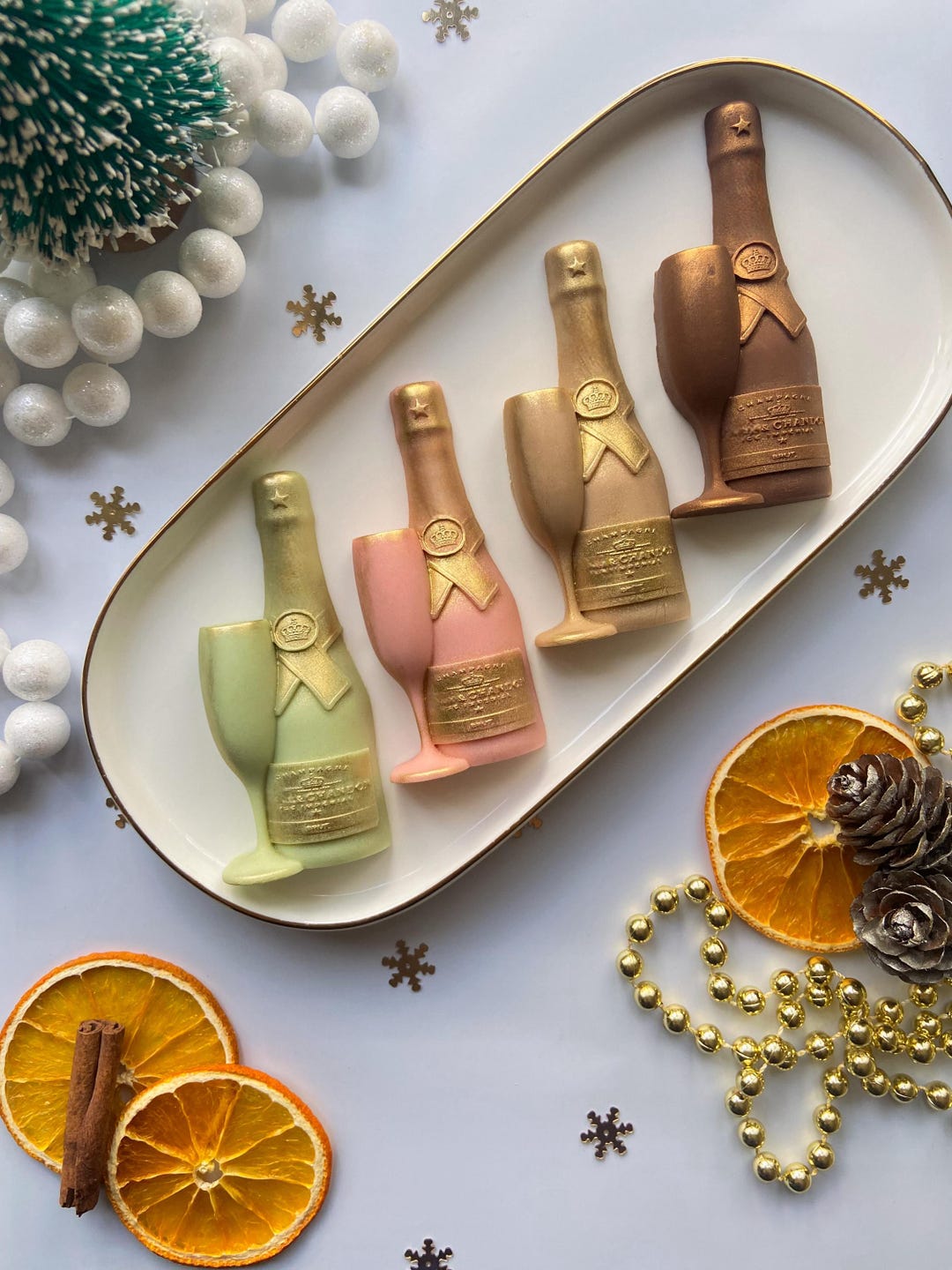 Handmade Chocolate Champagne Bottles Christmas Gift Secret Santa Edible ...