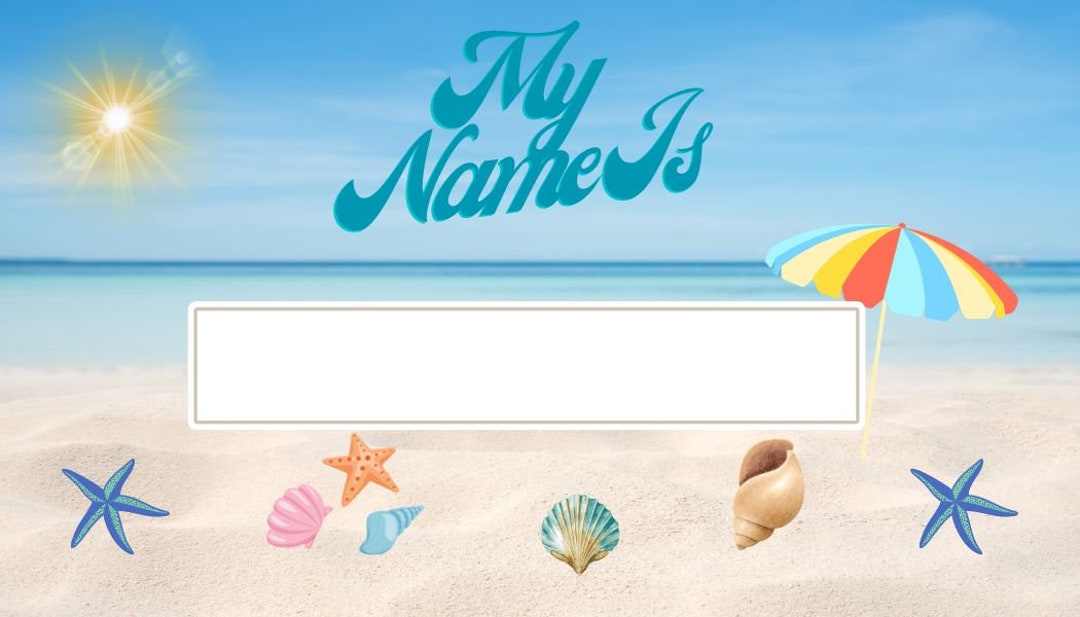 Beach Name Tag - Etsy