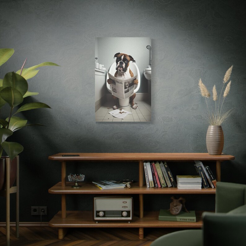 Funny Boxer Dog Bathroom Print, Vintage Animal Toilet Art - Etsy