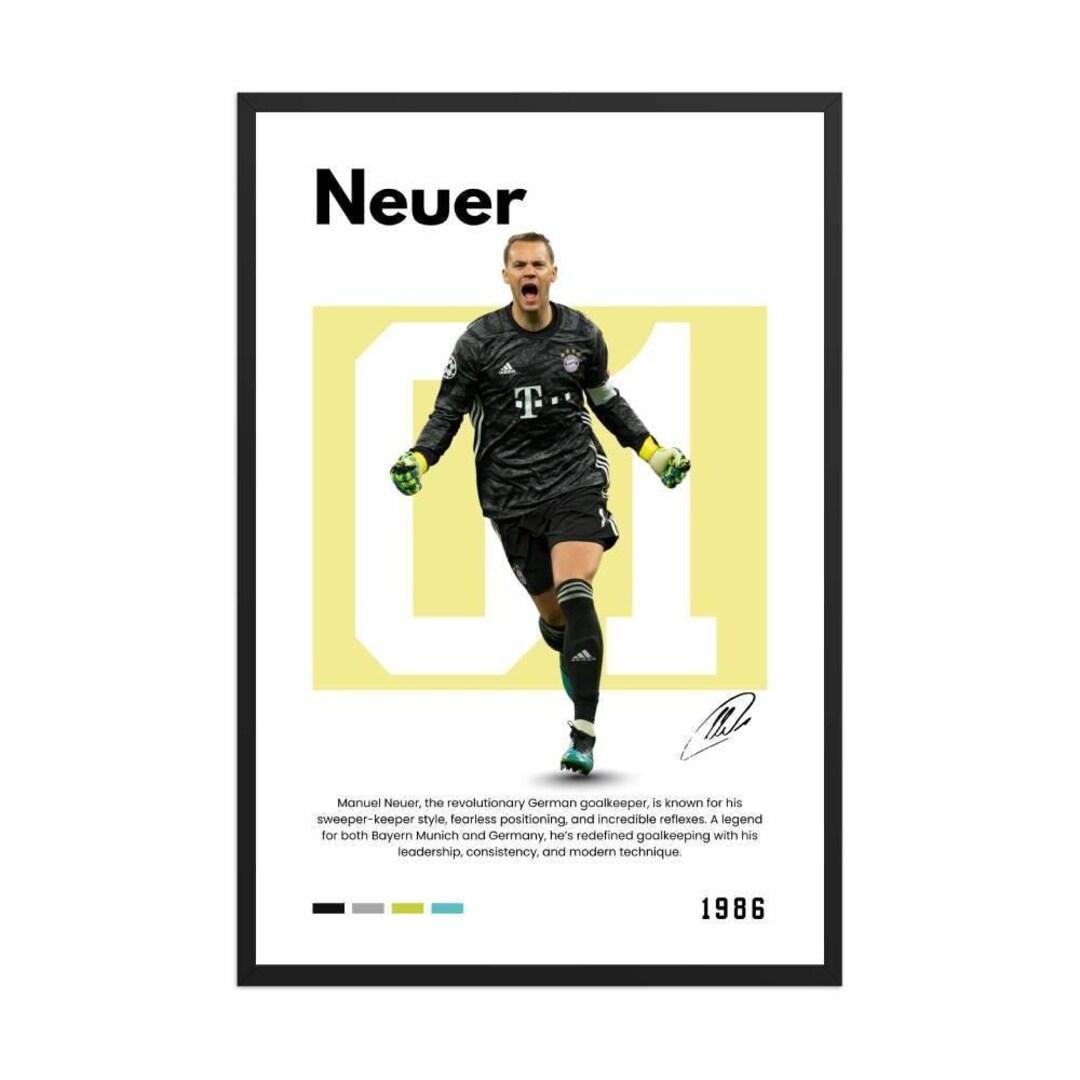 Neuer, Goalkeeper, Soccer Wall Arts, Man Cave Decore, Soccer Kids Gifts ...