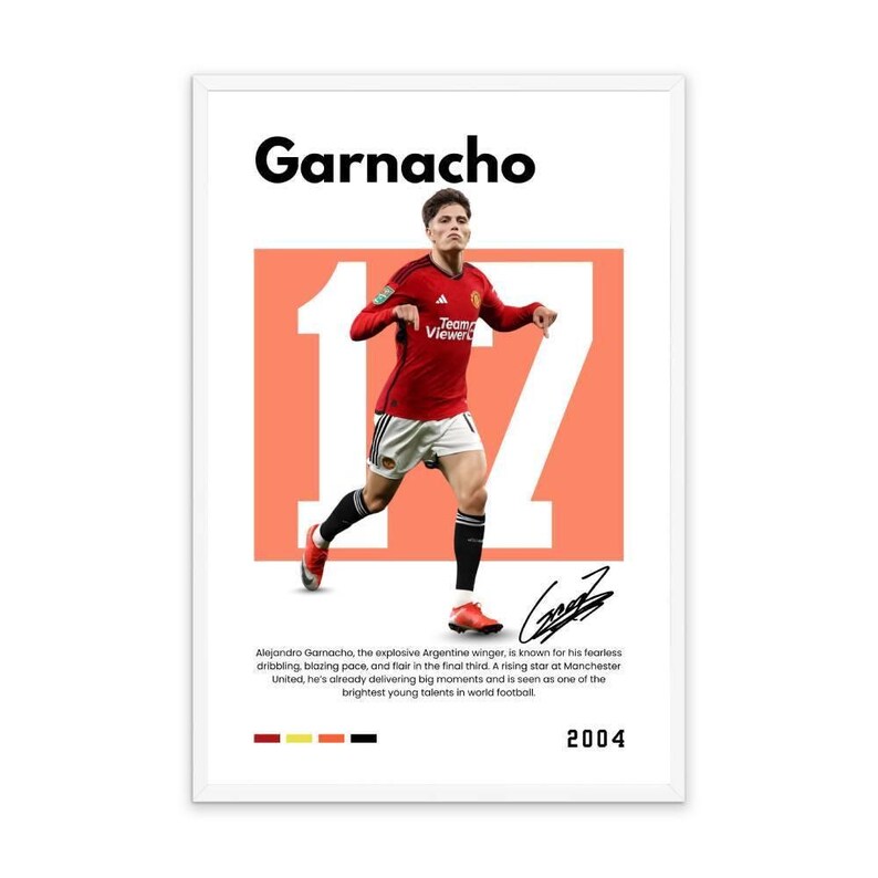 Garnacho, Soccer Wall Arts, Man Cave Decore, Soccer Kids Gifts - Etsy
