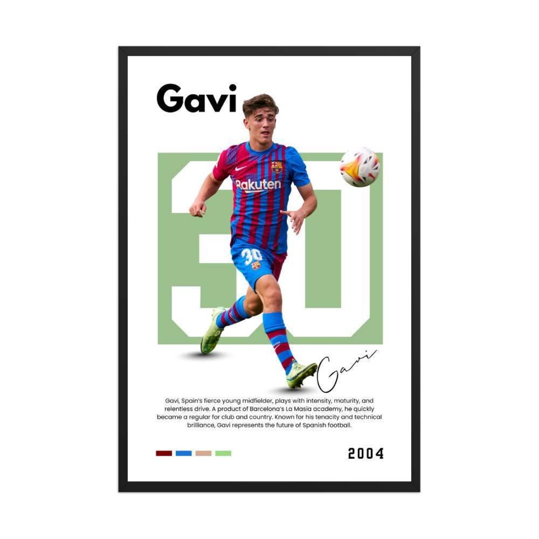 Gavi, Gavi Cuadro, Barcelona Poster, Soccer Wall Arts, Man Cave Decore ...
