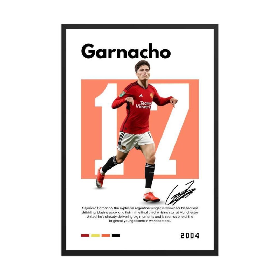 Garnacho, Soccer Wall Arts, Man Cave Decore, Soccer Kids Gifts - Etsy