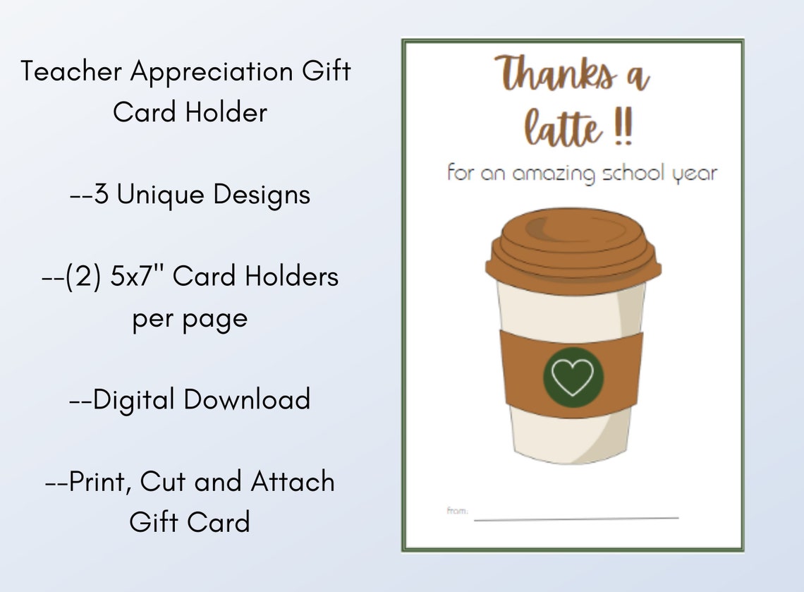 Teacher Appreciation Gift Card Holder, Teacher Thank You Card Holder ...