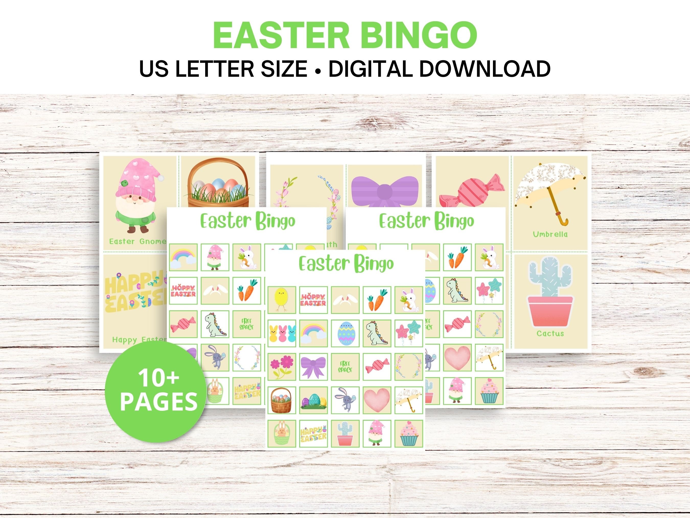 Printable Easter Bingo, 10 Bingo Cards 24 Calling Cards, Classroom ...