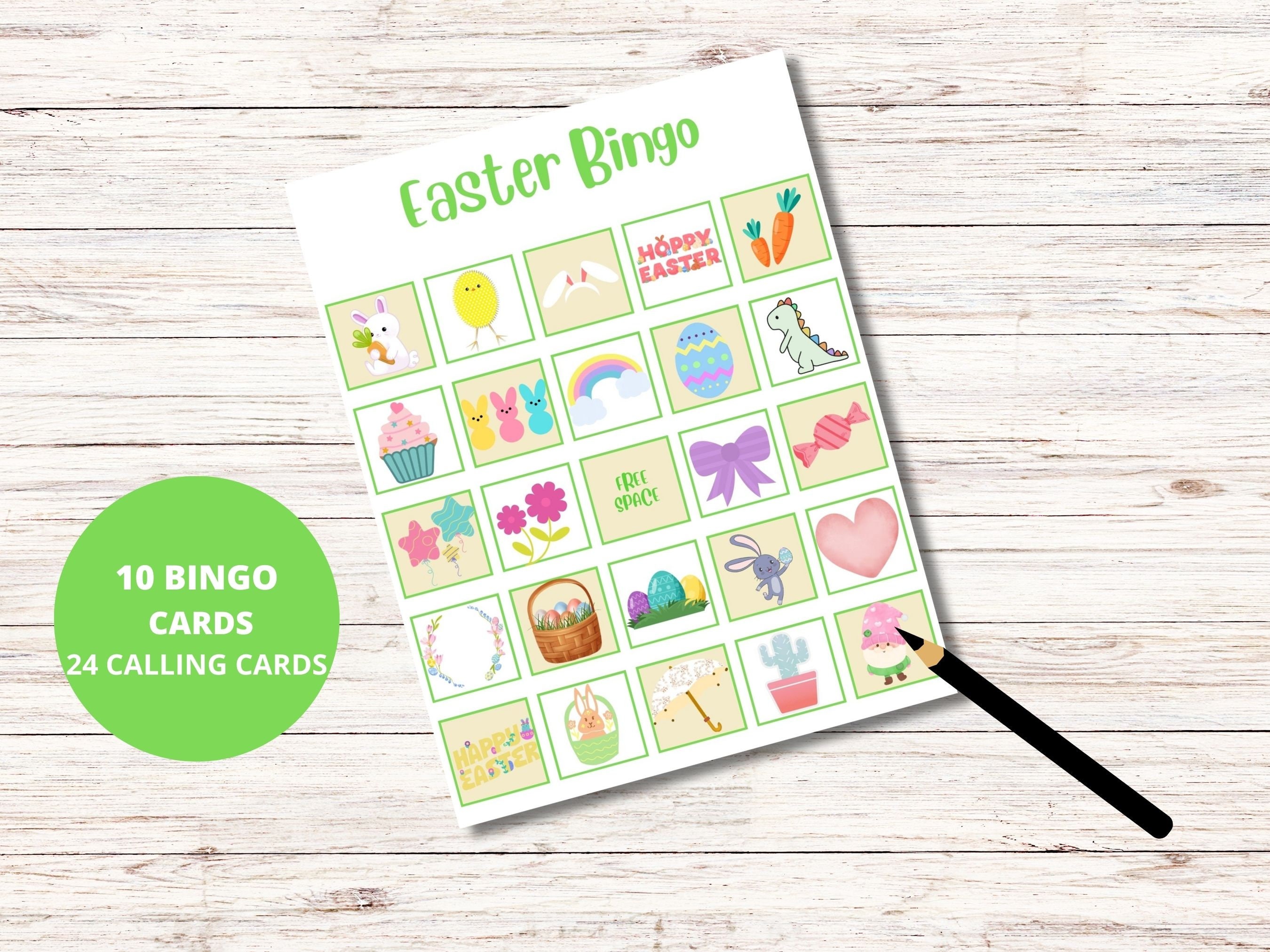 Printable Easter Bingo, 10 Bingo Cards 24 Calling Cards, Classroom ...