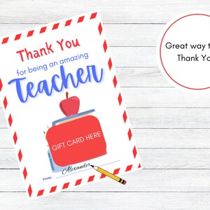Teacher Appreciation Gift Card Holder, Teacher Gift Card Holder ...