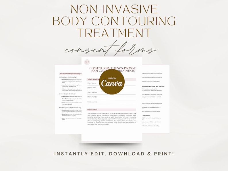 Editable Non-invasive Body Contouring Treatment Consent Form - Etsy