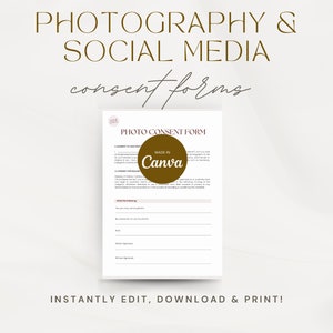 Editable Photography & Social Media Consent Form - Etsy