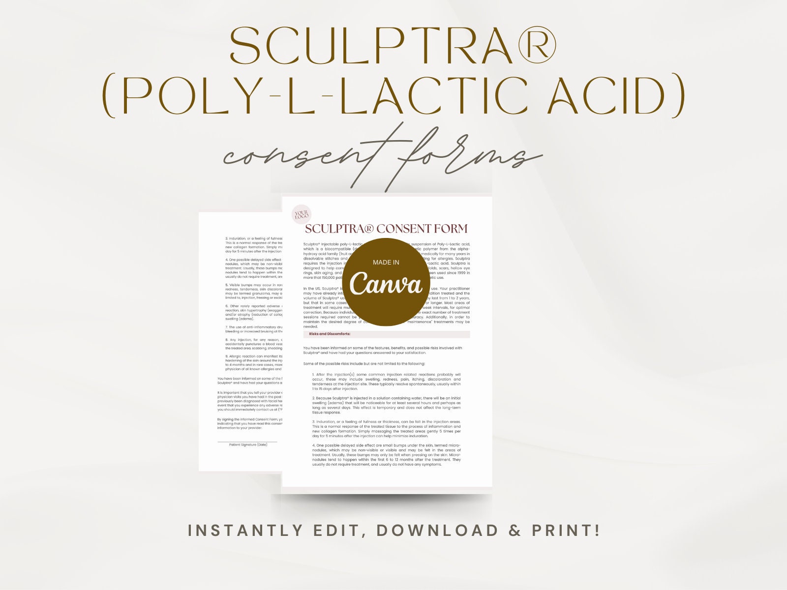 Editable Sculptra® (poly-l-lactic Acid) Consent Form - Etsy