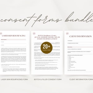 Editable Medspa Consent Forms, Client Information, Neurotoxin, Dermal ...