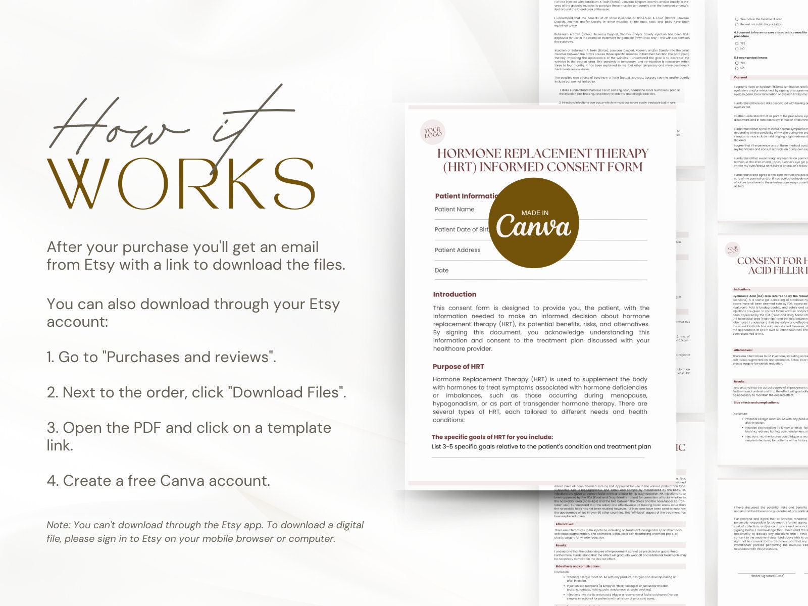 Editable Hormone Replacement Therapy Consent Form - Etsy