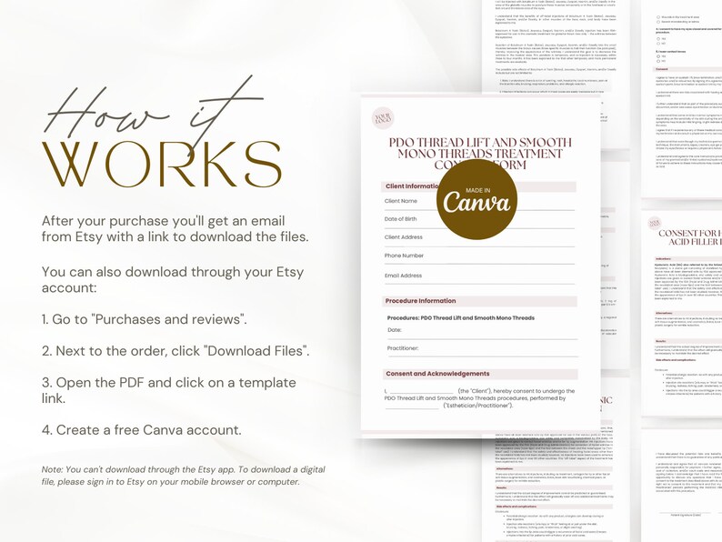 Editable PDO Thread Lift & Smooth Mono Thread Consent Form - Etsy