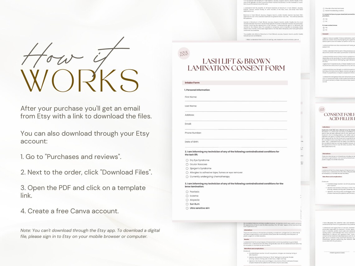 Editable Medspa Consent Forms, Client Information, Neurotoxin, Dermal ...