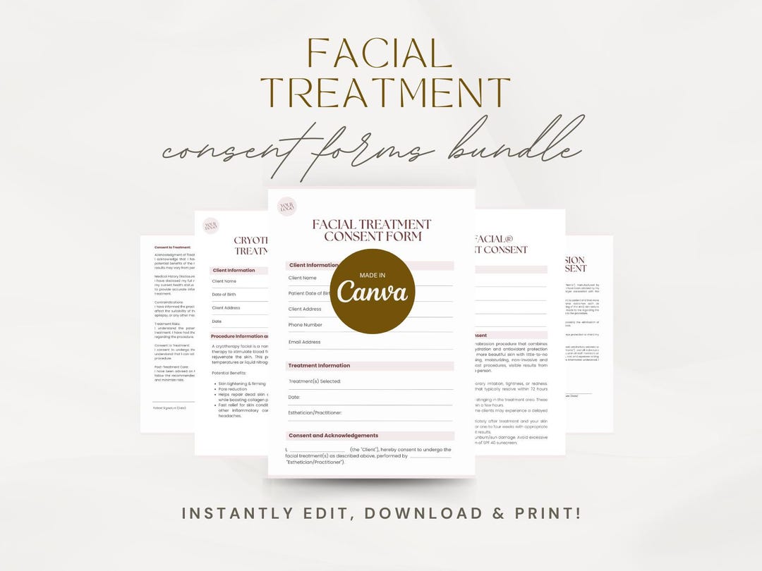 Editable Medspa Facial Treatments Consent Bundle - Etsy