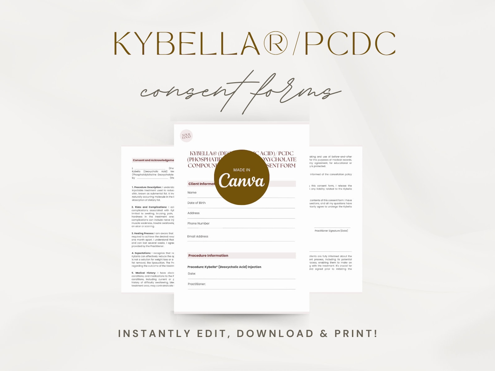 Editable Kybella® (deoxycholic Acid) Treatment Consent Form - Etsy