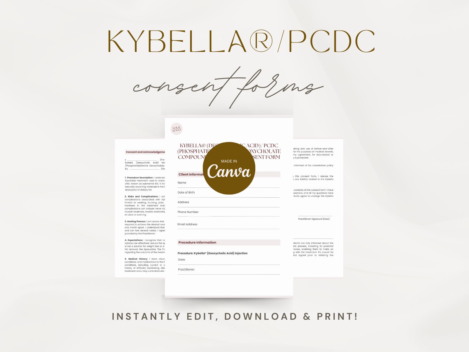 Editable Kybella® (deoxycholic Acid) Treatment Consent Form - Etsy