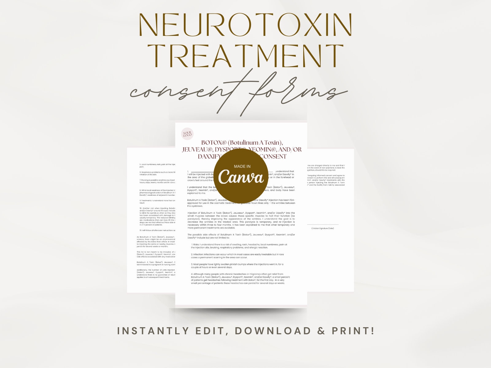 Editable Neurotoxin (botox®, Jeuveau®, Dysport®, Xeomin®, Daxxify ...