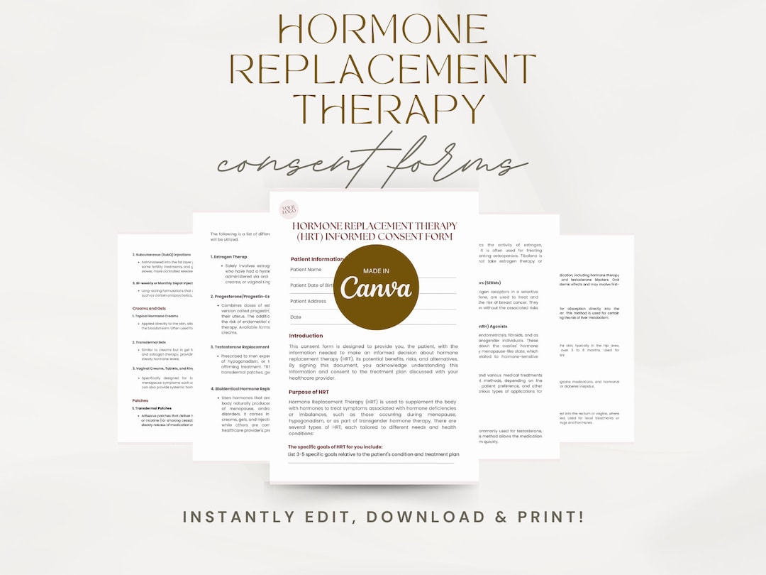 Editable Hormone Replacement Therapy Consent Form - Etsy