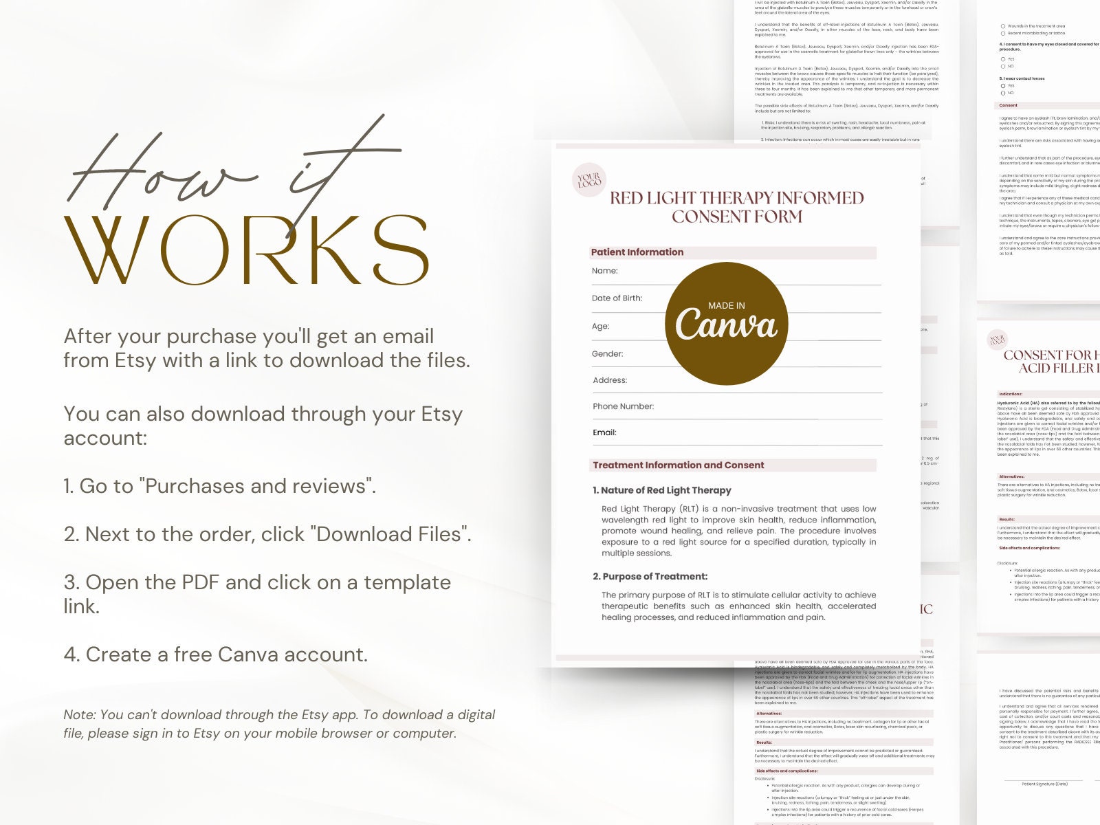 Editable Red Light Therapy Consent Form - Etsy