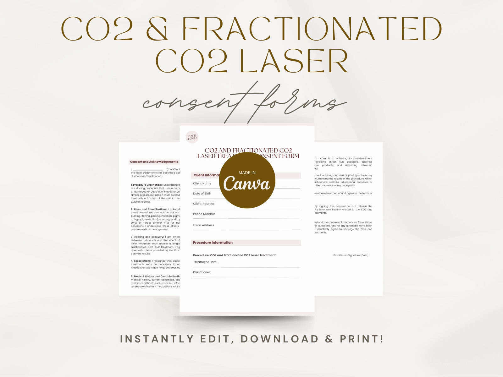 Editable CO2 and Fractionated CO2 Laser Consent Form - Etsy