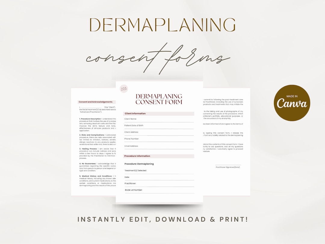 Editable Dermaplaning Consent Form - Etsy