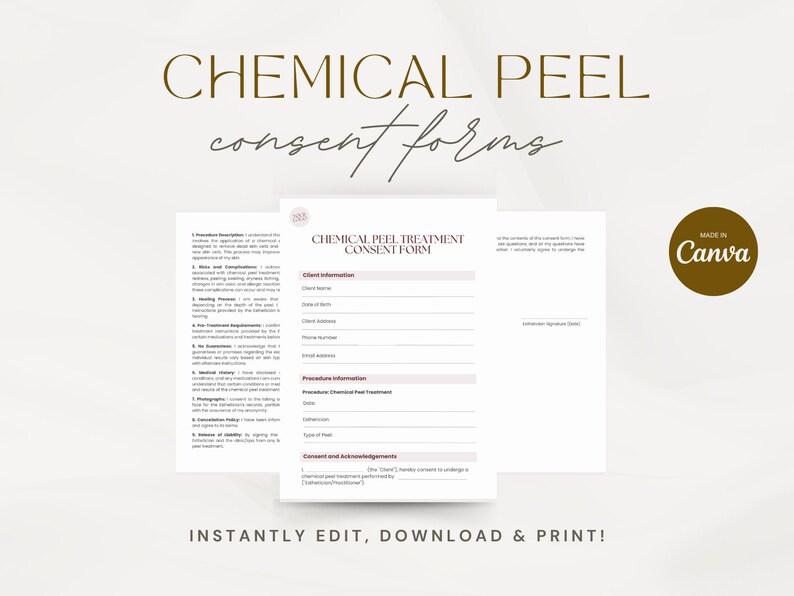 Editable Chemical Peel Consent Form - Etsy