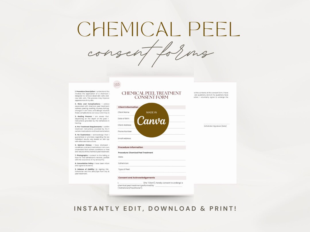 Editable Chemical Peel Consent Form - Etsy