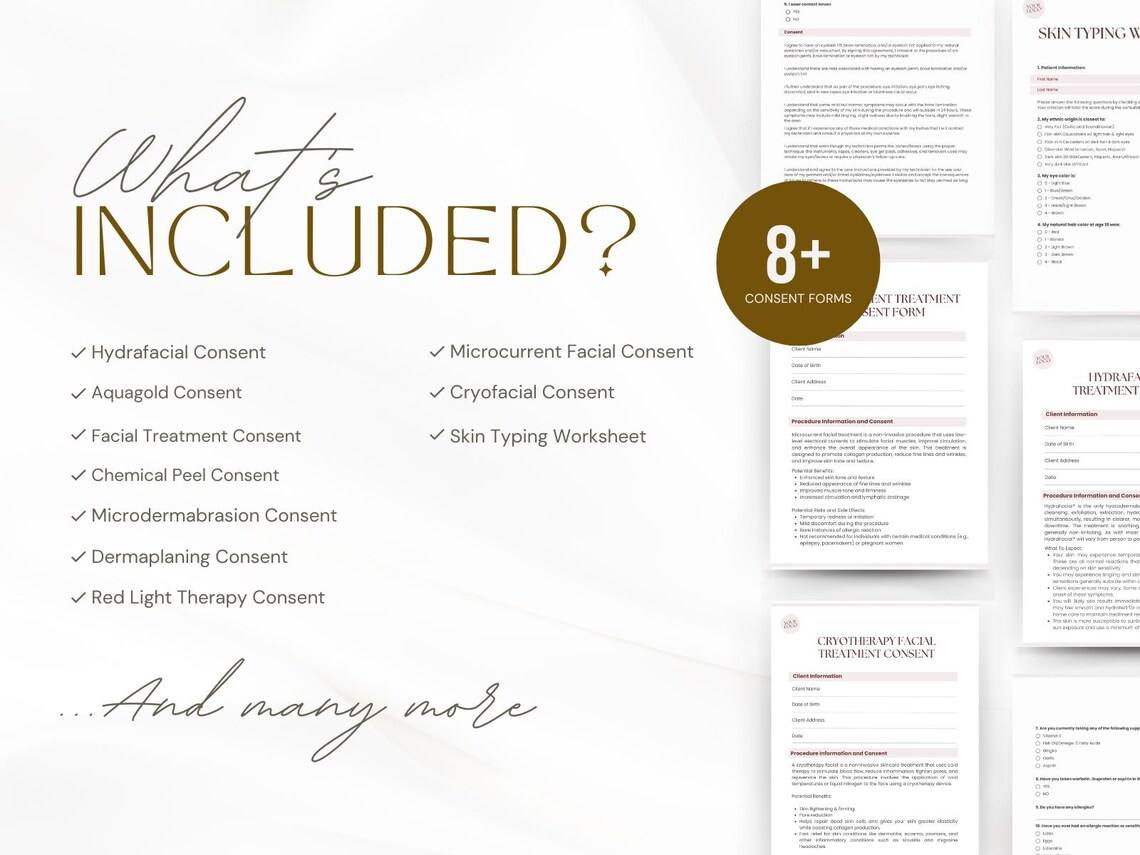 Editable Facial Treatment Consent Forms, Hydrafacial ...