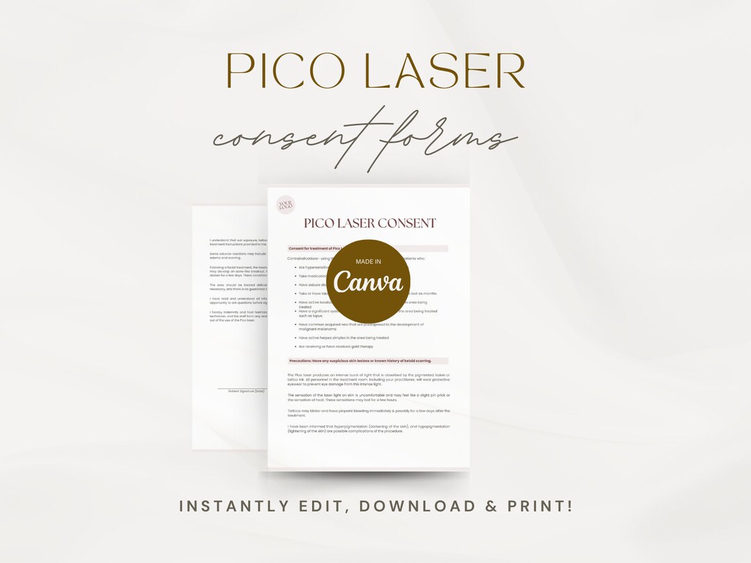 Editable Pico Laser Tattoo Removal Treatment Consent Form - Etsy