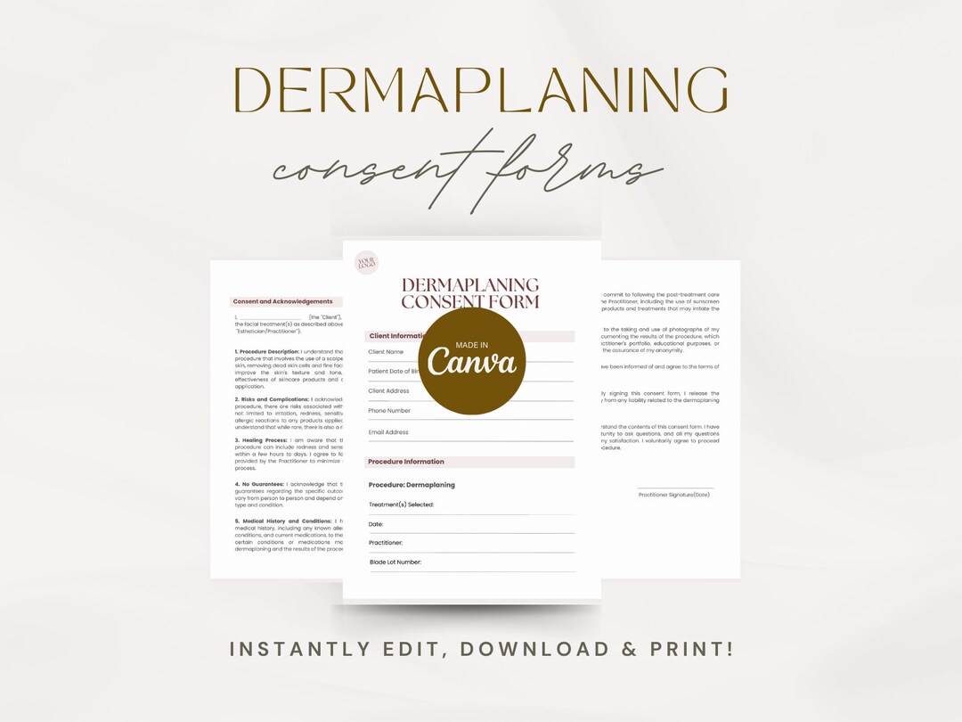 Editable Dermaplaning Consent Form - Etsy