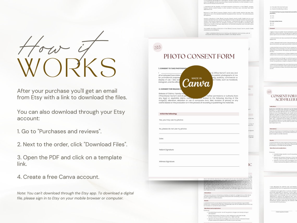 Editable Photography & Social Media Consent Form - Etsy