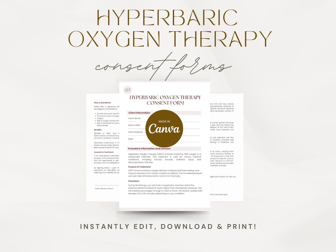 Editable Hyperbaric Oxygen Therapy Consent Form - Etsy