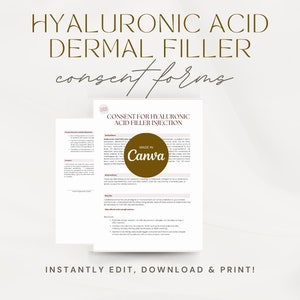 Editable Hyaluronic Acid (HA) Dermal Filler Consent Form - Etsy