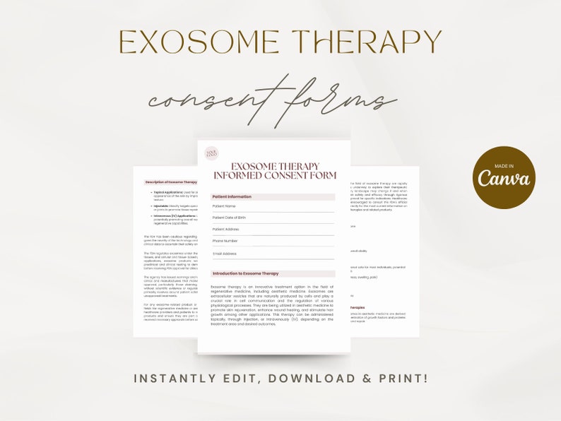 Editable Exosome Treatment Consent Form - Etsy