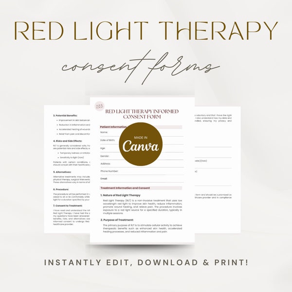 Red Light Therapy Consent Form - Etsy