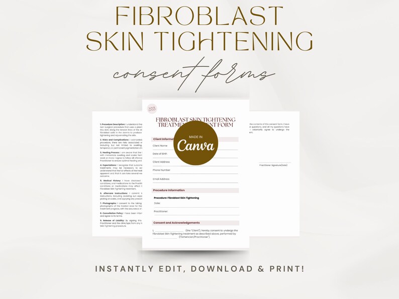 Editable Fibroblast Skin Tightening Treatment Consent Form - Etsy